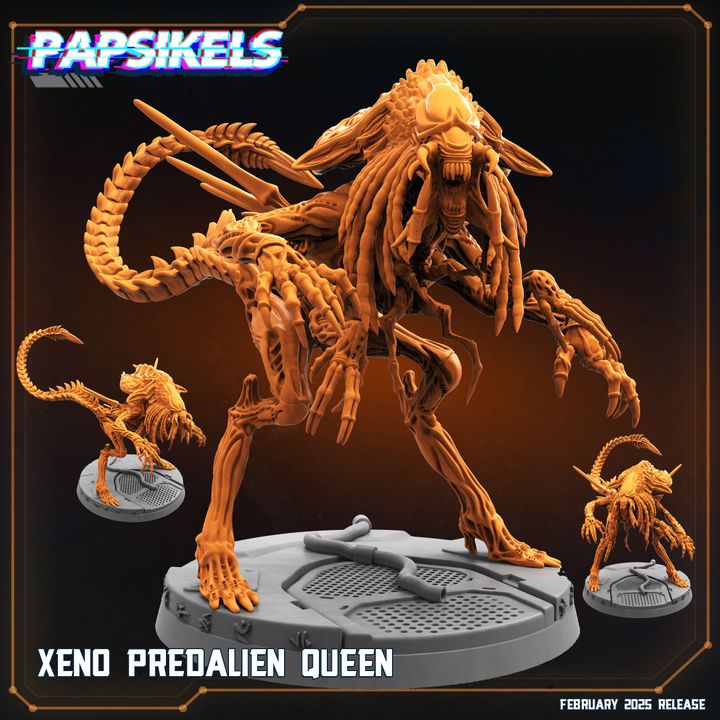 3D Printable XENO PREDALIEN QUEEN by PAPSIKELS MINIATURES