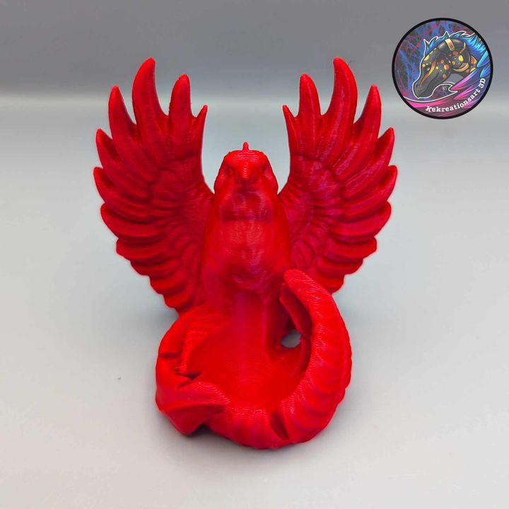 3D Printable Phoenix Dice Guardian by Kirsten M