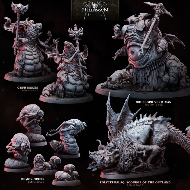 3D Printable Hellspawn - Part 3: The Demon Grubs by Bestiarum Miniatures