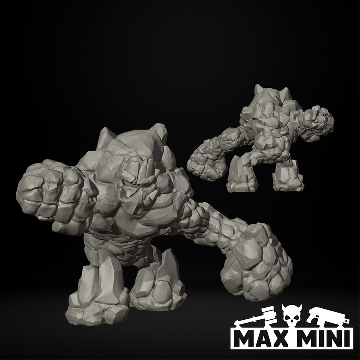 3D Printable Rock Golems by Max Mini