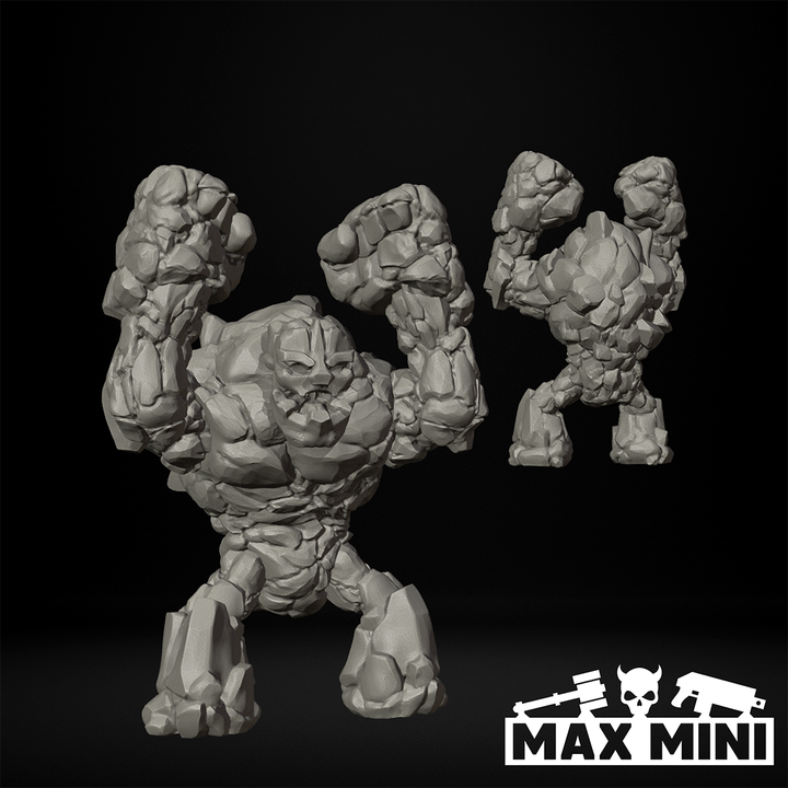 3D Printable Rock Golems by Max Mini
