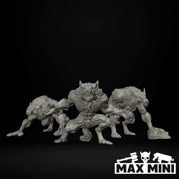 3D Printable Werewolves by Max Mini