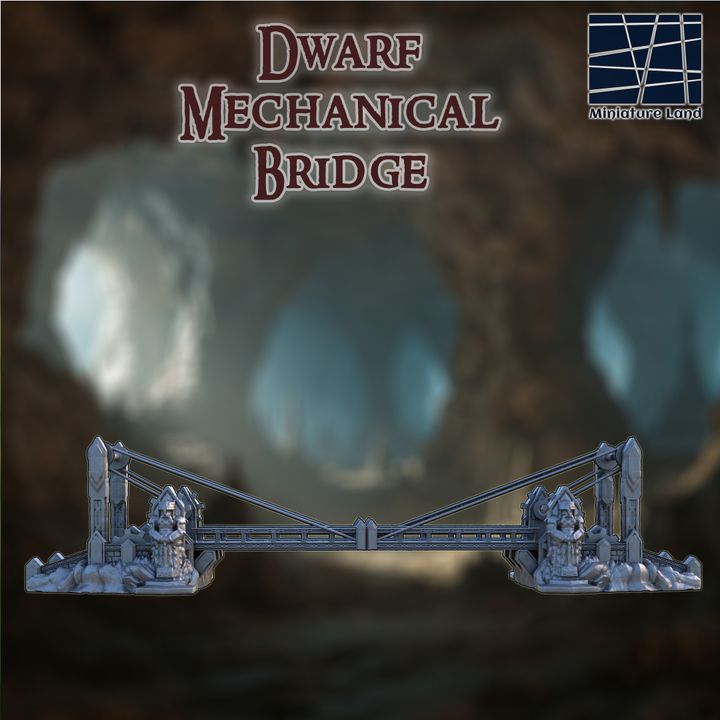 3D Printable Dwarf Mechanical Bridge - Tabletop Terrain - 28 MM by ...