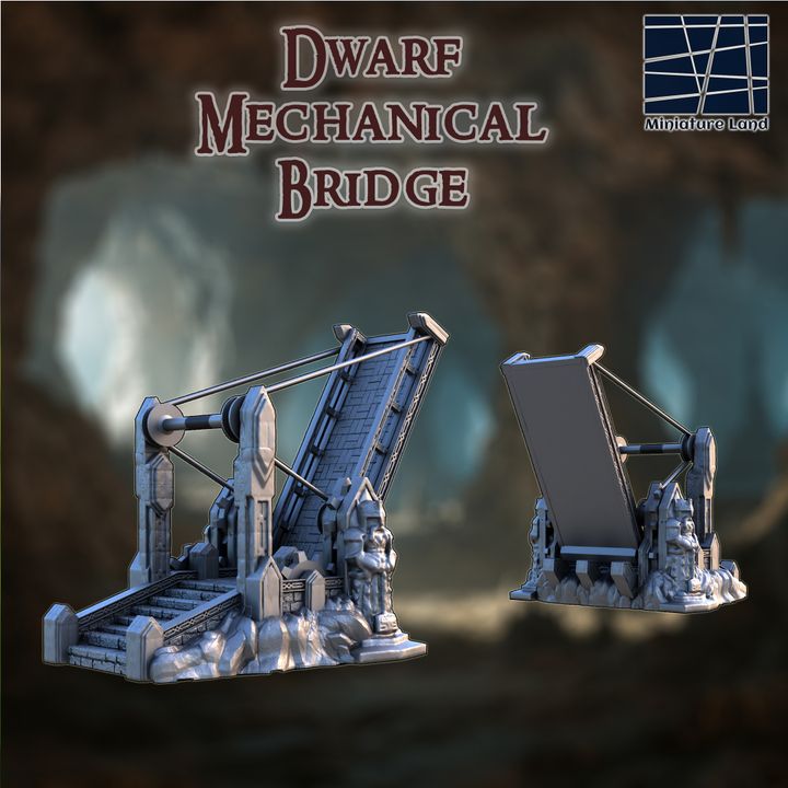 3D Printable Dwarf Mechanical Bridge - Tabletop Terrain - 28 MM by ...