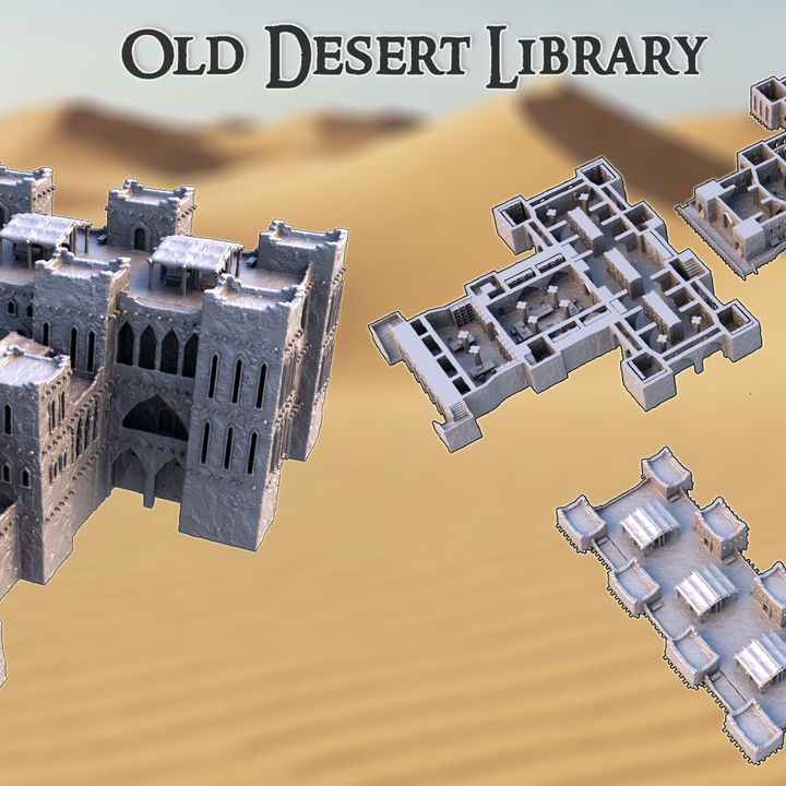 3D Printable Old Desert Library - Tabletop Terrain - 28 MM by MiniatureLand