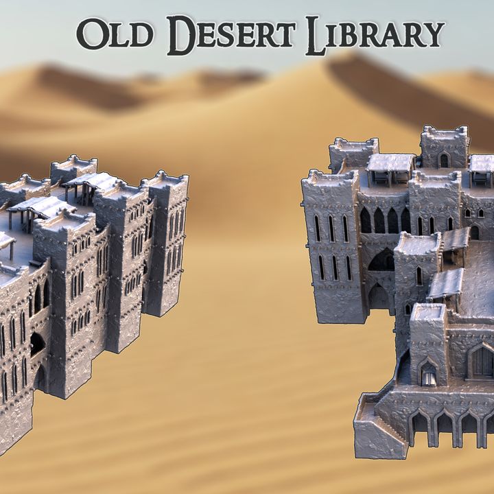 3D Printable Old Desert Library - Tabletop Terrain - 28 MM by MiniatureLand
