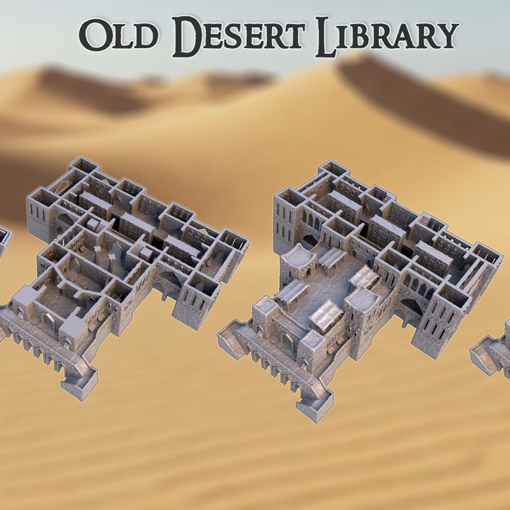 3D Printable Old Desert Library - Tabletop Terrain - 28 MM by MiniatureLand