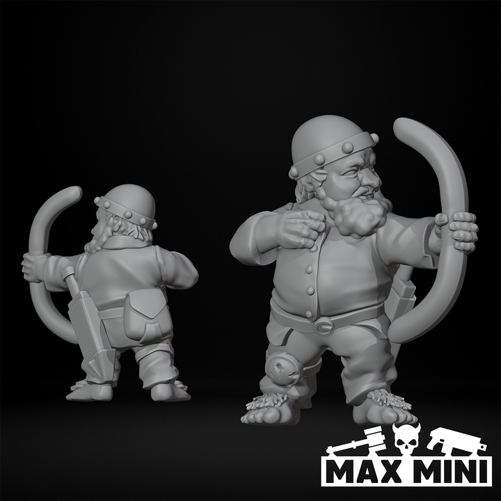3D Printable Halfling Archer Command by Max Mini