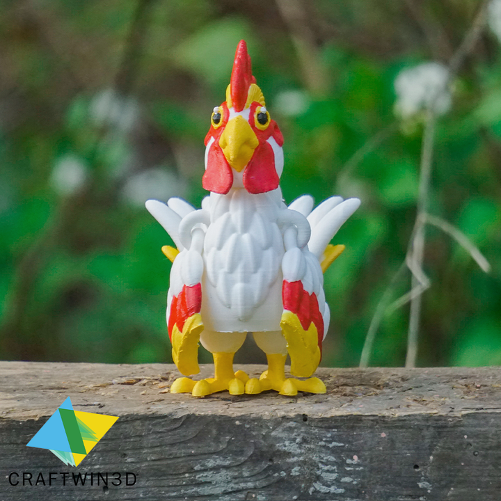 3D Printable Print in place tiny rooster by Craftwin