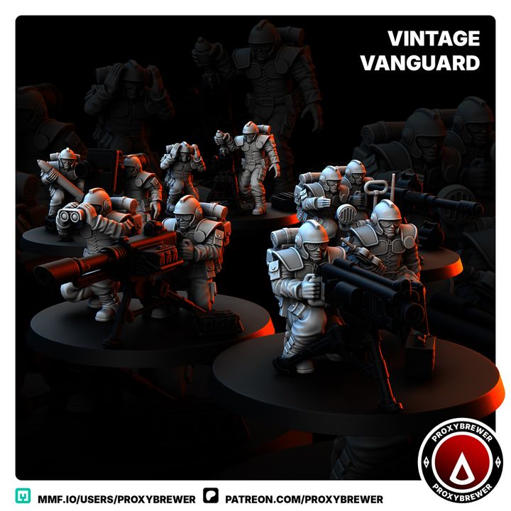 3D Printable Vintage Vanguard - Assault Team by ProxyBrewer