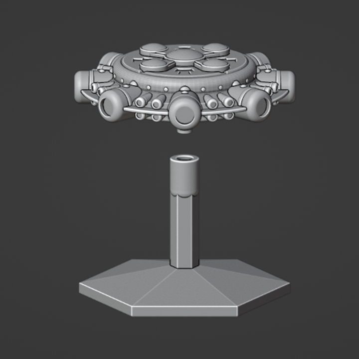 3D Printable Battleship Class Saucer Spaceship and Flight Stand by ...