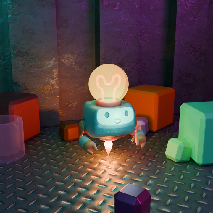 3D Printable Bulbie the Bobble Bot, model BB-001 by Jeremy Allan