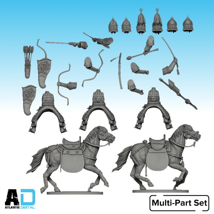 3D Printable Joseon Cavalry in Brigandine armor by Wargames Atlantic