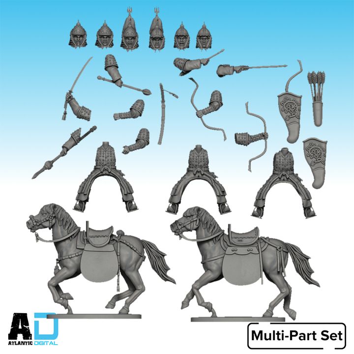 3D Printable Joseon Cavalry in Brigandine armor by Wargames Atlantic