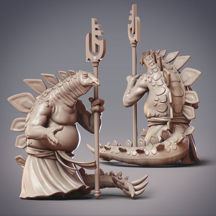 3D Printable Dinosaur Folk Priest - Theranor, Dinovian Navigator (Pre ...