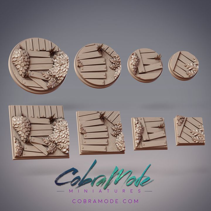 3D Printable Boardwalk Plank Path Base Pack (8pcs) - Round and Square ...