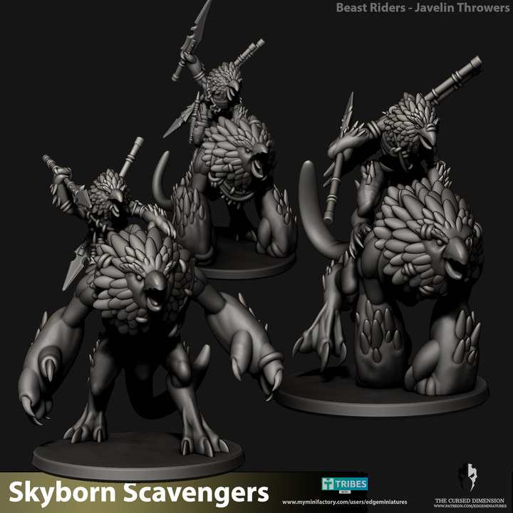 3D Printable Beast Riders - Skyborn Scavengers - 28mm by Edge Miniatures