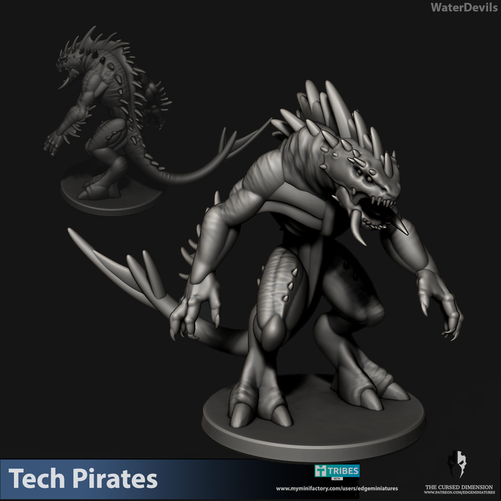 3D Printable Water Devils - Tech Pirates - 28mm by Edge Miniatures