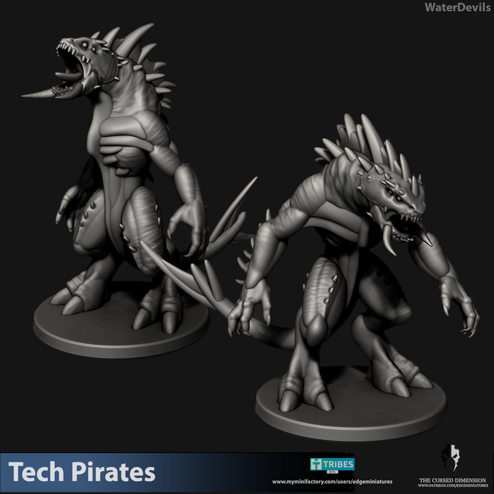 3D Printable Water Devils - Tech Pirates - 28mm by Edge Miniatures