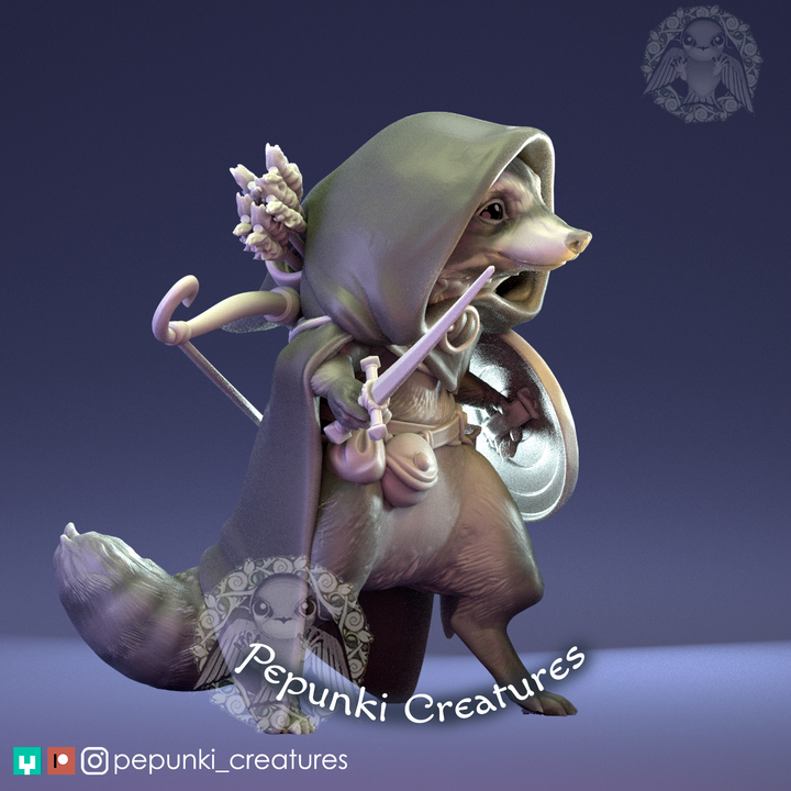 3D Printable Raccoon Rogue by Pepunki Creatures