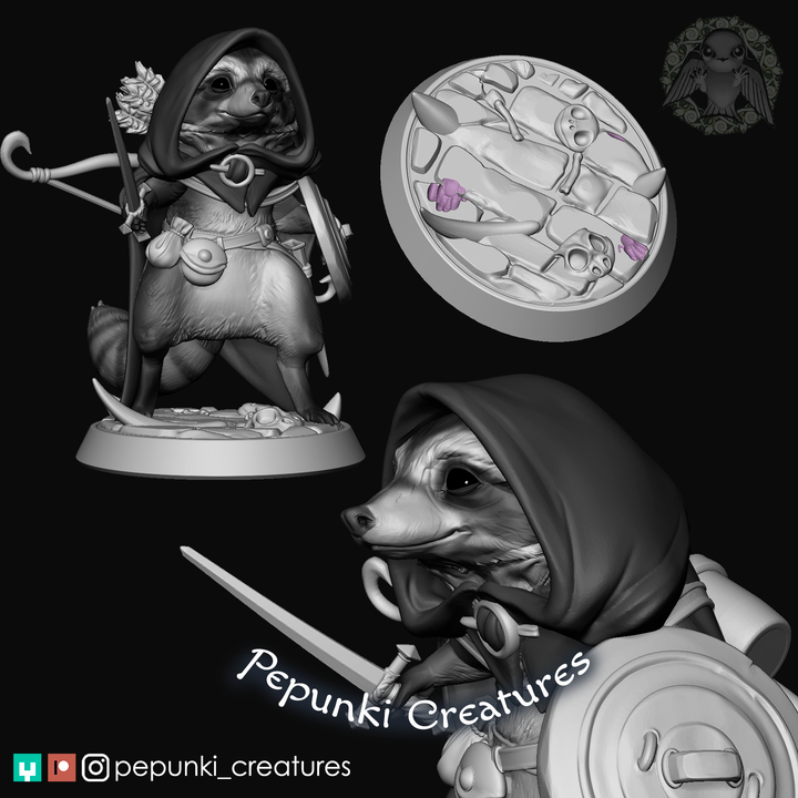 3D Printable Raccoon Rogue by Pepunki Creatures
