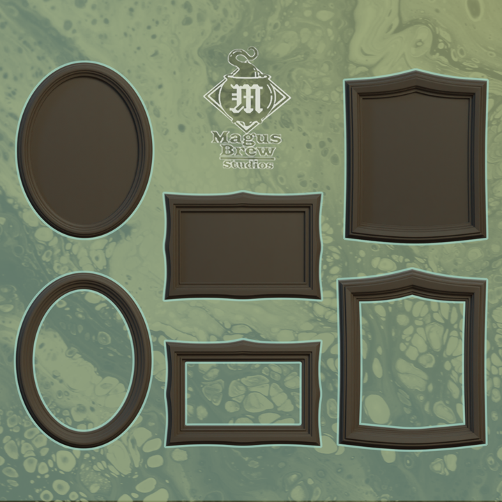 3D Printable Basic Picture Frame Set - 32mm scale by Magus Brew Studios