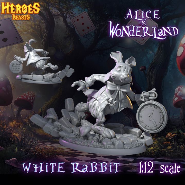 3D Printable the white rabbit by Heroes and Beasts