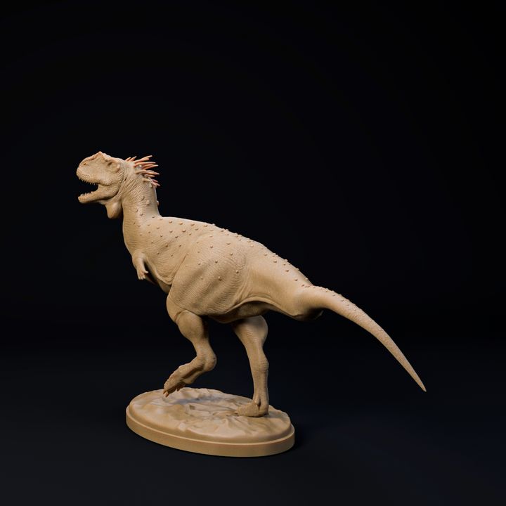 3D Printable Rugops 1-35 scale pre-supported dinosaur by Dino and Dog