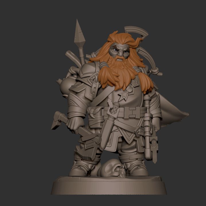 3D Printable Dwarf Ranger by Bite the Bullet