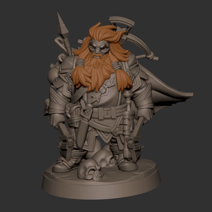 3D Printable Dwarf Ranger by Bite the Bullet