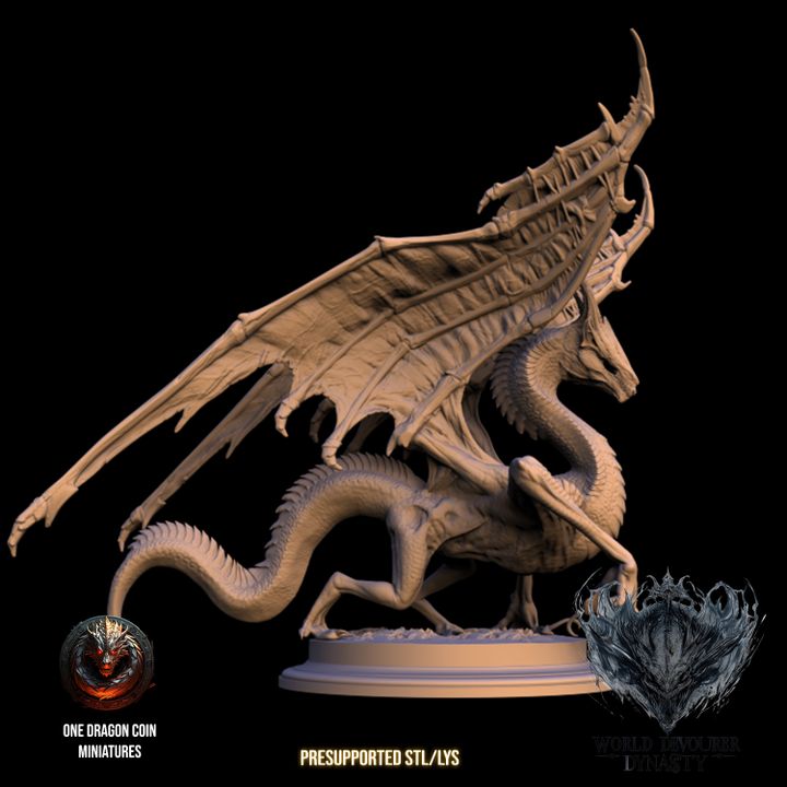 3D Printable Karedon, World Devourer Demon Dragon by One Dragon Coin ...