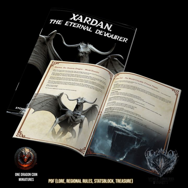 3D Printable Xartan, World Devourer Demon Dragon by One Dragon Coin ...