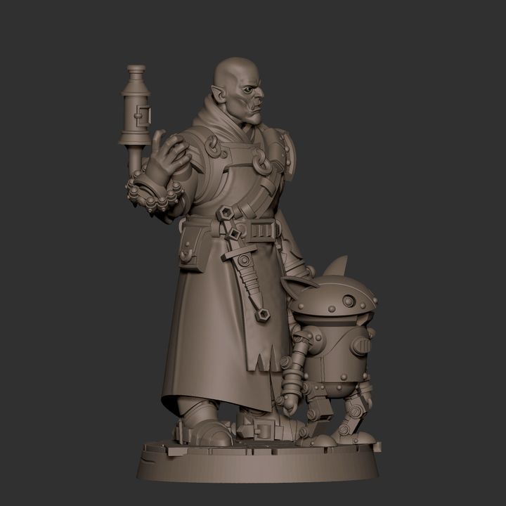 3D Printable Half-Orc Inventor (+Robot) by Bite the Bullet