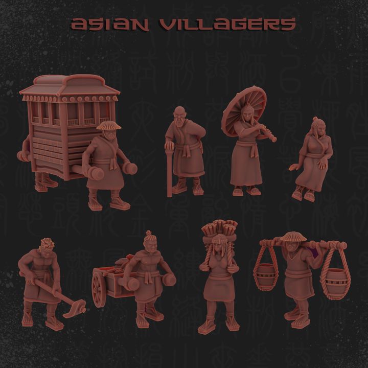 3D Printable Asian Villagers by The Gip