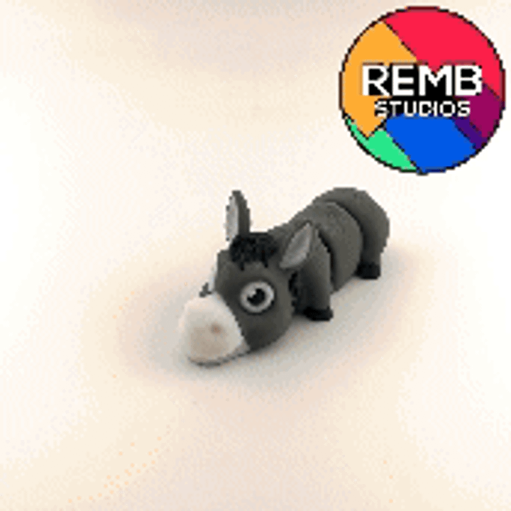 3D Printable Flexi Donkey – Articulated Print-in-Place Model by RembStudios
