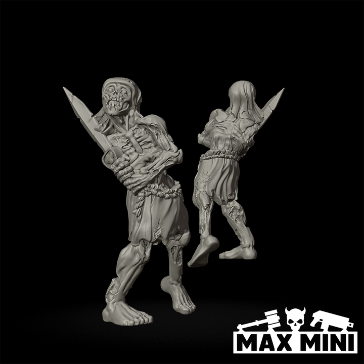 3D Printable Desert Zombies Group 1 by Max Mini