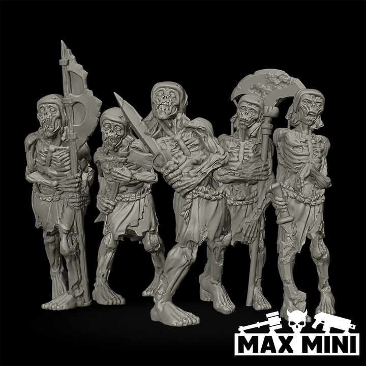 3D Printable Desert Zombies Group 1 by Max Mini