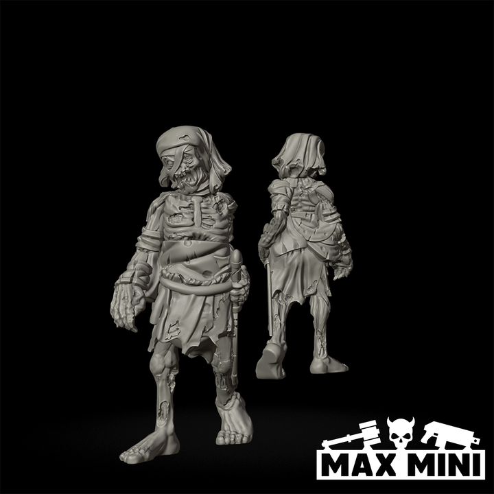 3D Printable Desert Zombies Group 2 by Max Mini