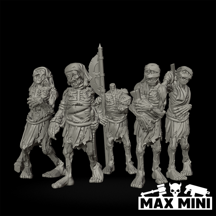 3D Printable Desert Zombies Group 2 by Max Mini