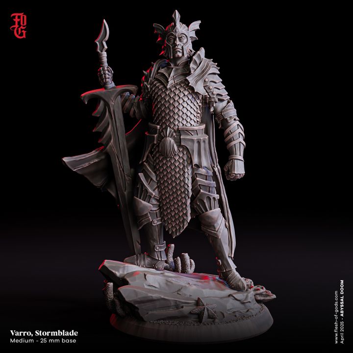 3D Printable Varro, Stormblade by Flesh of Gods
