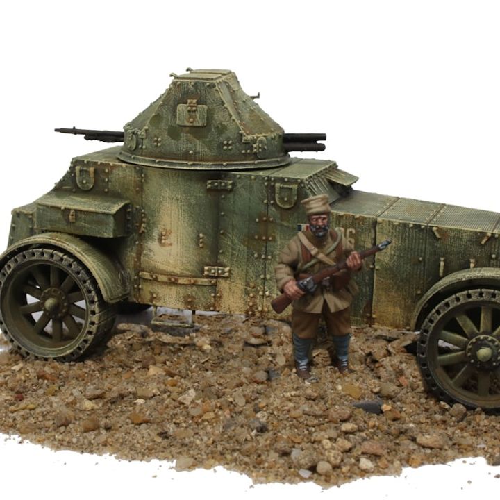 3D Printable French armored car White TBC by DES TRANCHEES AUX BARRICADES