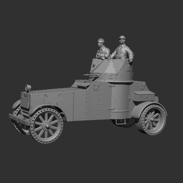 3D Printable French armored car White TBC by DES TRANCHEES AUX BARRICADES