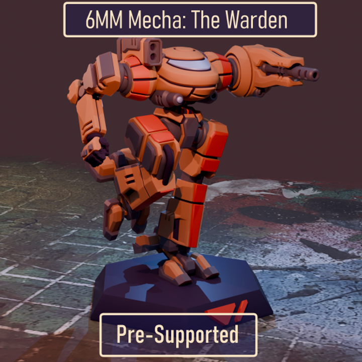 3D Printable 6MM Mecha: The Warden by Mako Prints