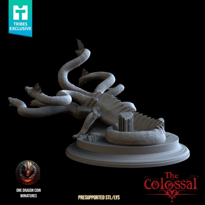 3D Printable Colossal Hydra - Unwinged by Spirit of Resin Miniatures