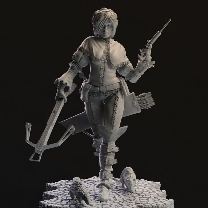 3D Printable Emily Feilya, Elf Assassin by Abyssoul