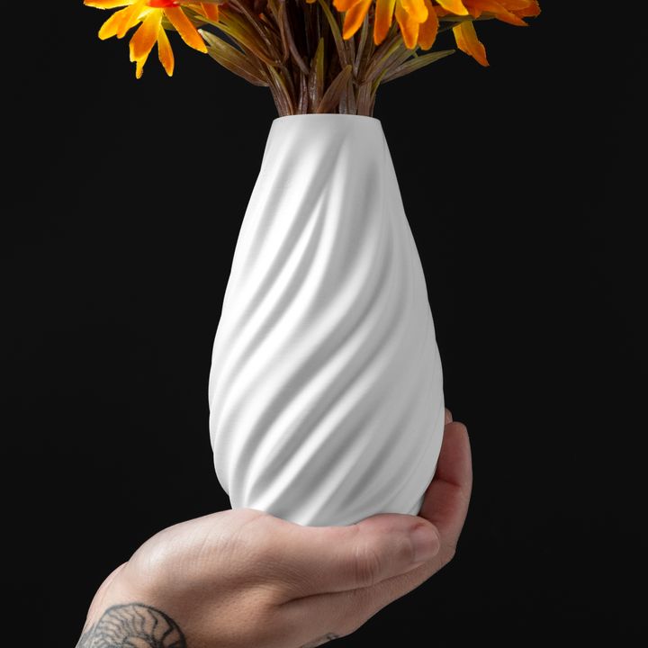 3D Printable Wave Flower Vase by MODERN MACHINE by MODERN MACHINE