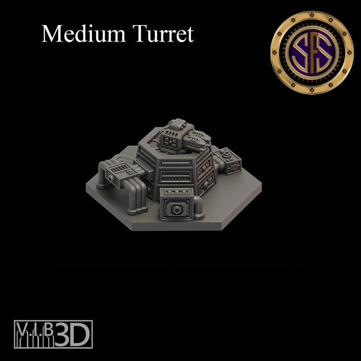 3D Printable Terrain Turret Pack by Soul Forge Studio