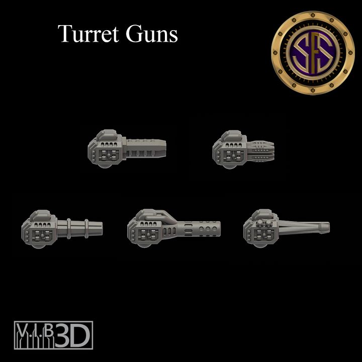 3D Printable Terrain Turret Pack by Soul Forge Studio