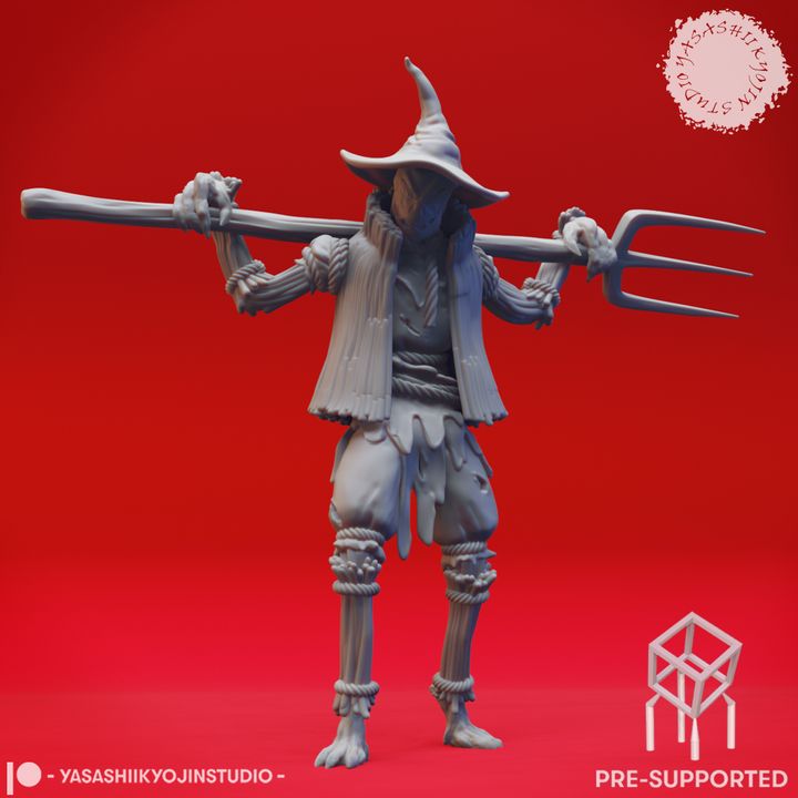 3D Printable Scarecrow - Pitchfork - Tabletop Miniature (Pre-Supported ...