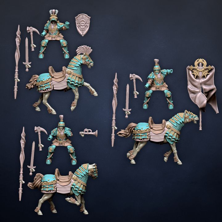 3D Printable Knightly Orders (Command Group) by Dragon's Lake Miniaturas